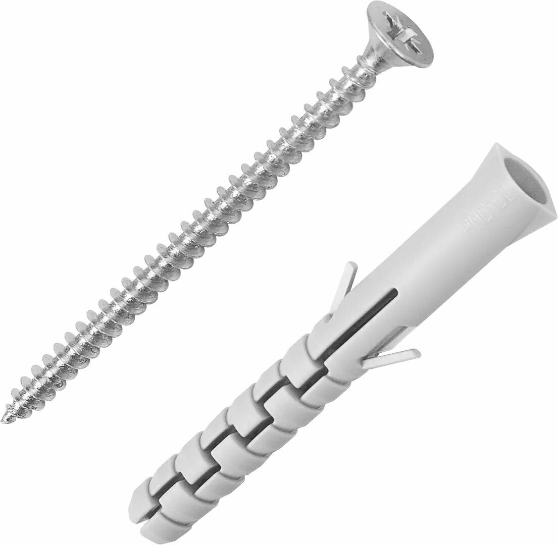 Дюбель потайной Standers PND L 10x80 мм, с шурупом 6x90 мм, нейлон, 10 шт.