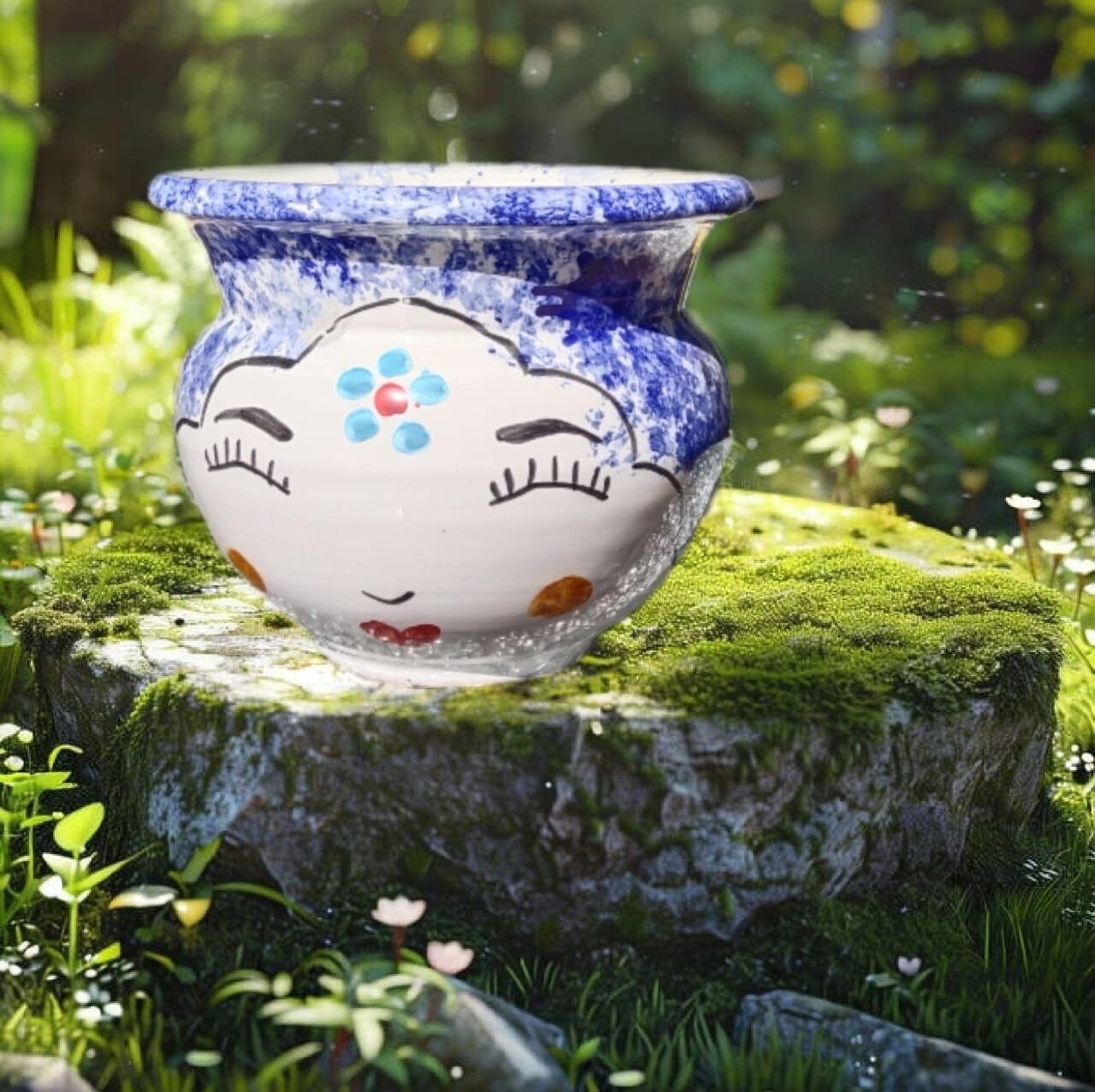 Кашпо для цветов, 1 л, ручная работа, керамика, глазурь