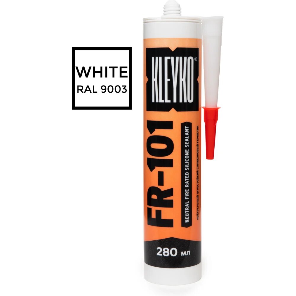 Герметик атмосферостойкий силиконовый нейтральный огнестойкий KLEYKO FR-101 280 мл белый FRW