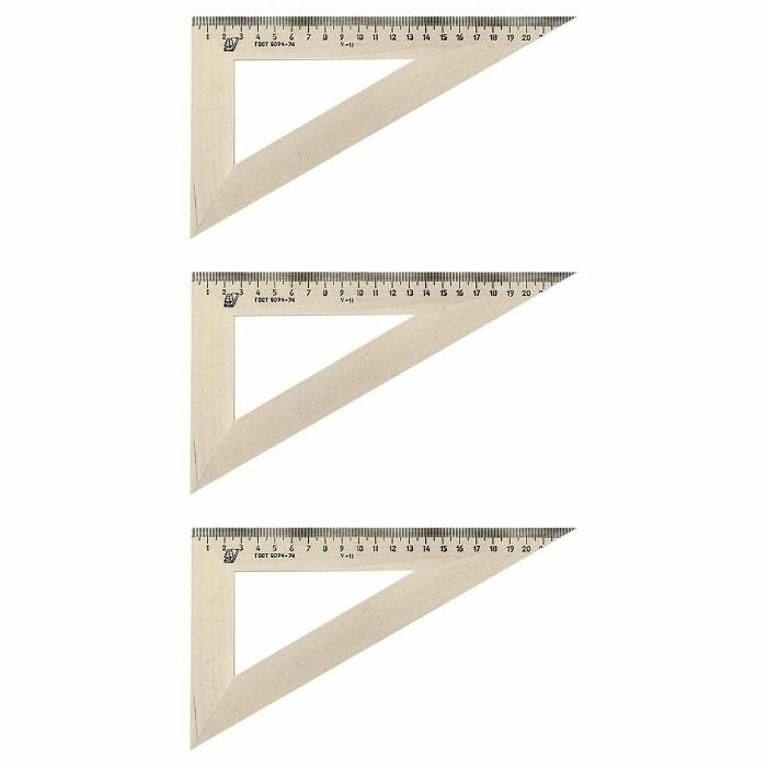 Можга Треугольник 30 градусов, Натуральное дерево, 23 см, 3 шт