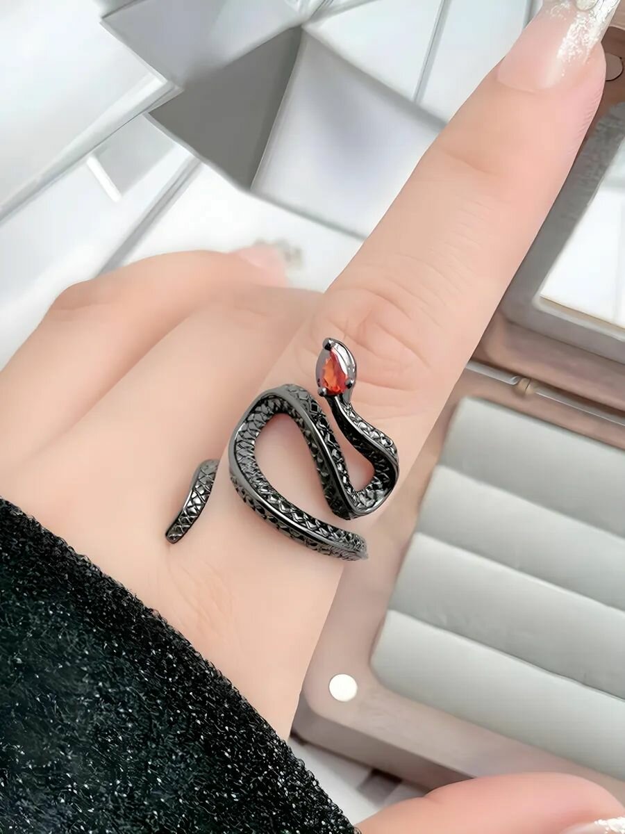 Кольцо наборное, металл, искусственный камень