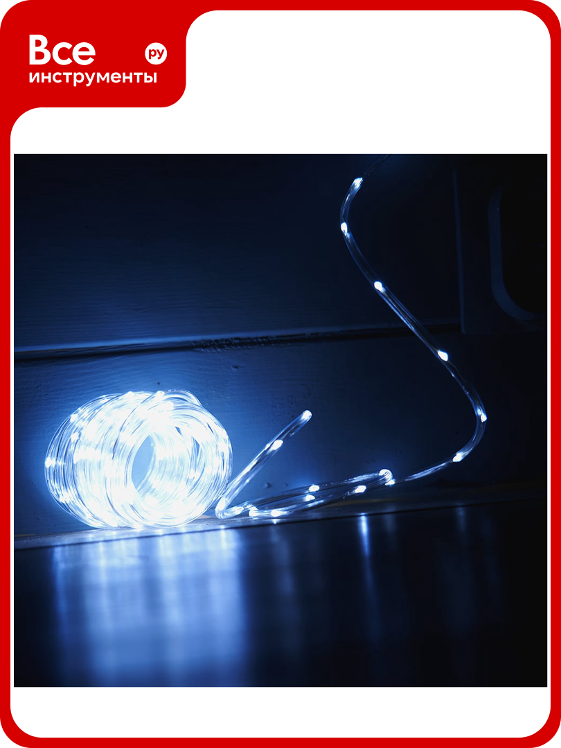 Светодиодная, FERON, гирлянда FERON CL587 линейная Мини Дюралайт 220V 5000К с контроллером, c питанием от сети 220V