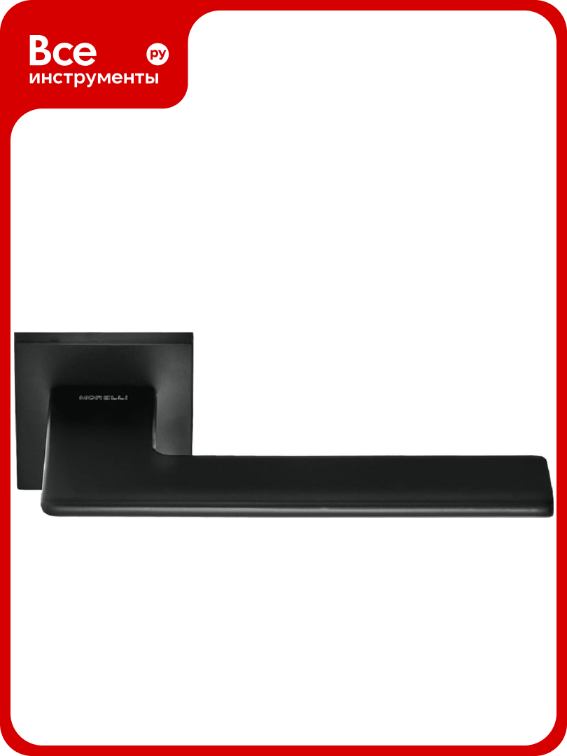 Дверная ручка MORELLI MH-51-S6 BL "Plateau" на квадратной розетке 6 мм, черная 9013182 надежной конструкции