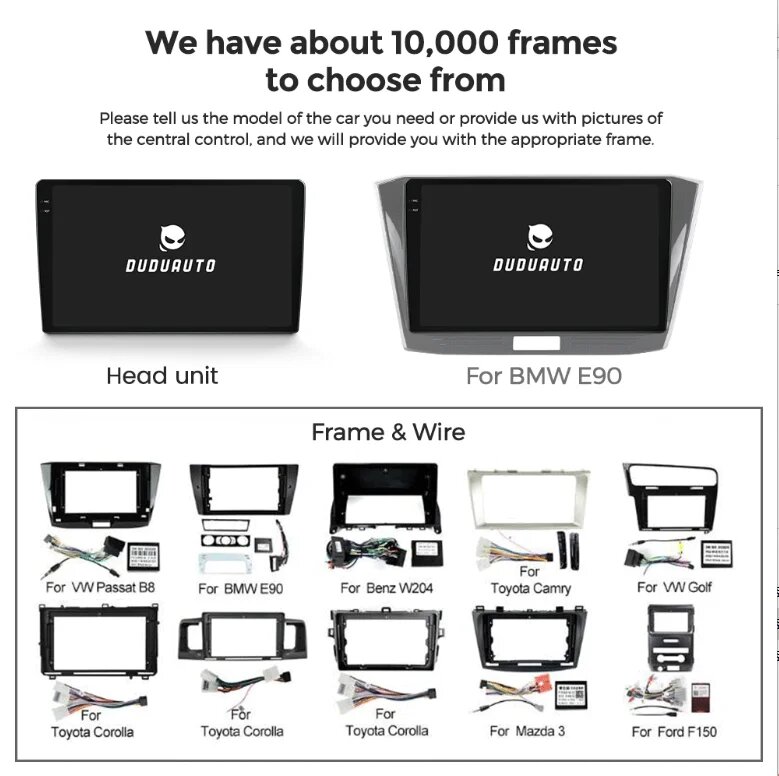 DUDUAUTO 9/10-дюймовый автомобильный радиоприемник, рамка-адаптер, DVD-стерео, монтажная пластина, установка приборной панели, накладка для Hyundai KIA Benz