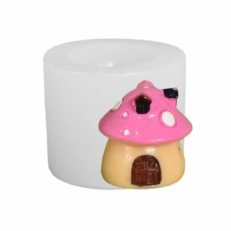 Трехмерная грибная форма DIY ароматерапевтический гипсовый гриб для украшения своими руками-Грибной дом 04