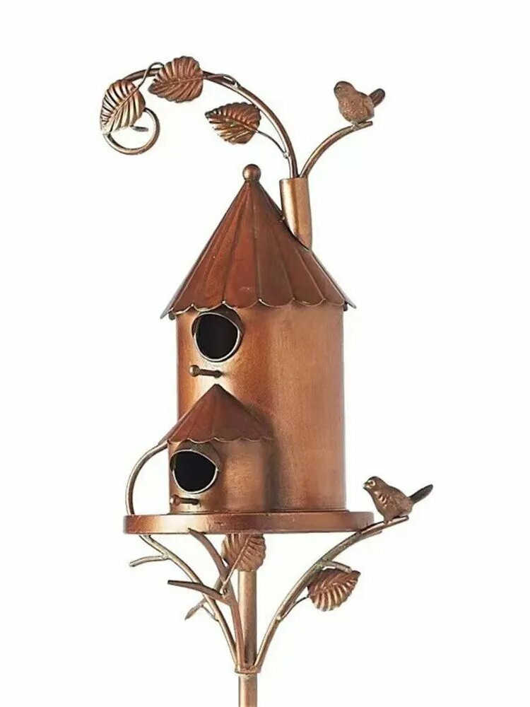Скворечник, ручной работы, металл, 8,6 см x 8,6 см х 16,7 см