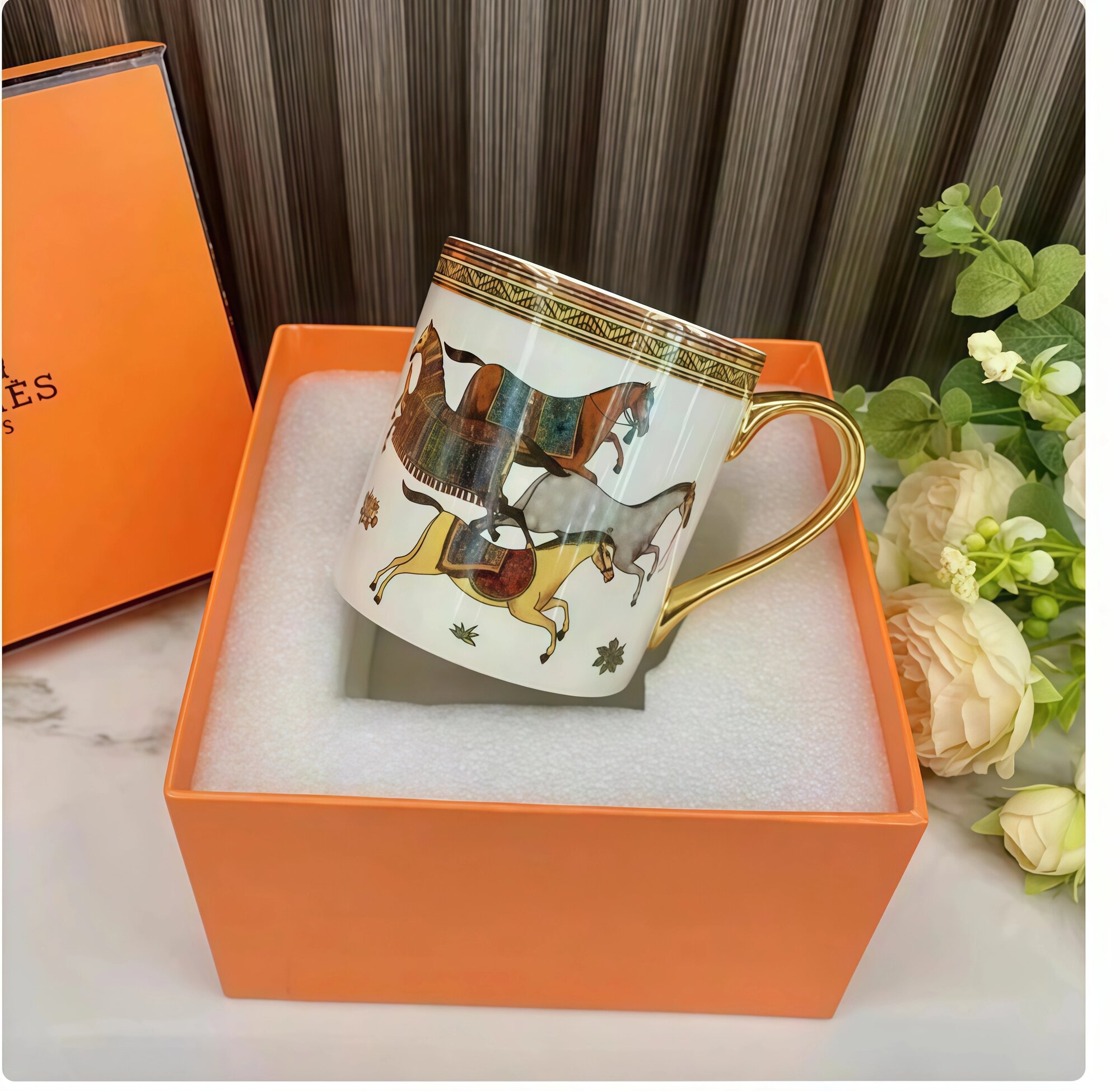 Кружка, керамика, "Золотой, прозрачный" 380мл, "софт-тач", 1шт