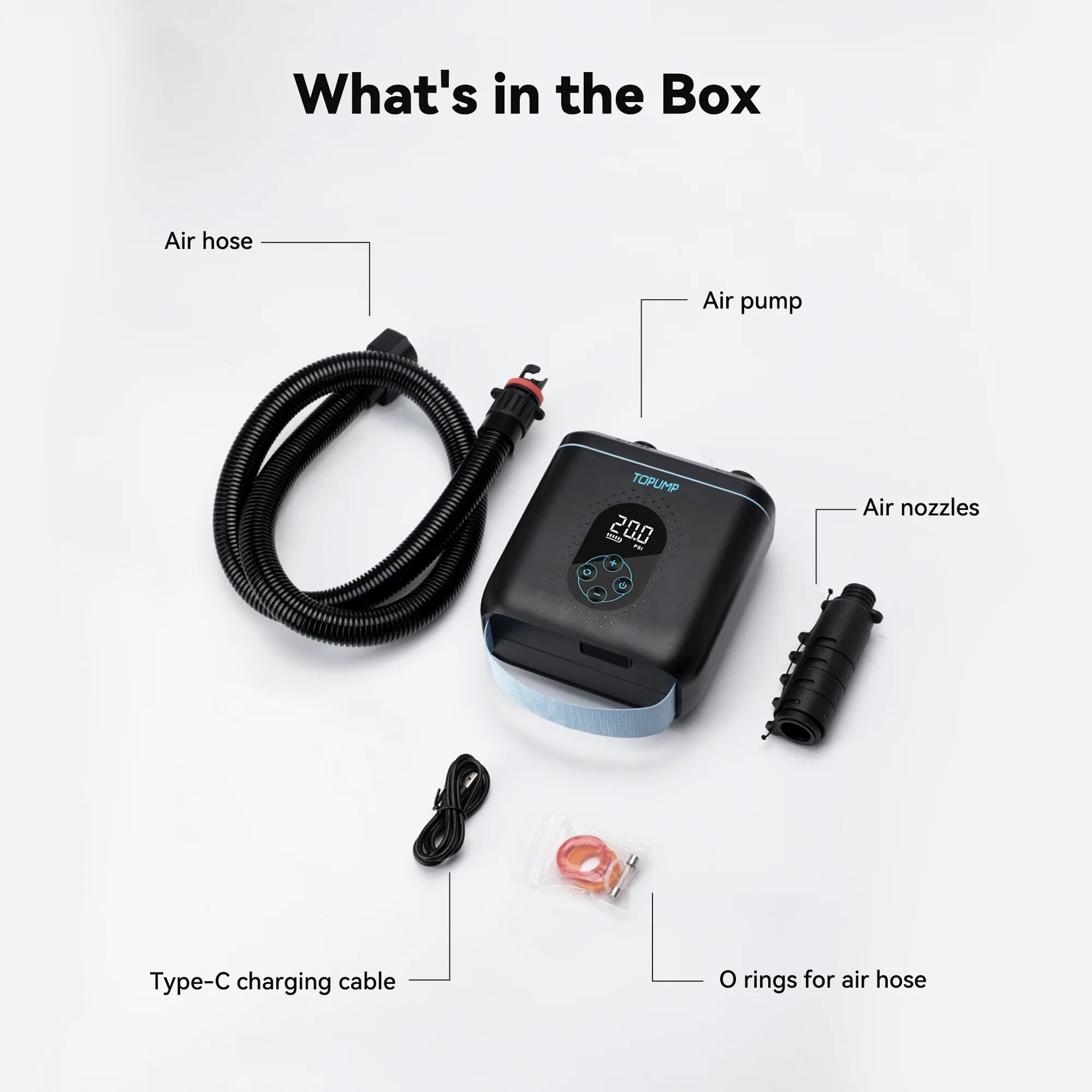 Электрический SUP-насос, аксессуары для надувных лодок из ПВХ, доски для весла, 20PSI, насос для каяка, серфинга, воздушного змея, матраса, палатки, D11PRO 4000mAh