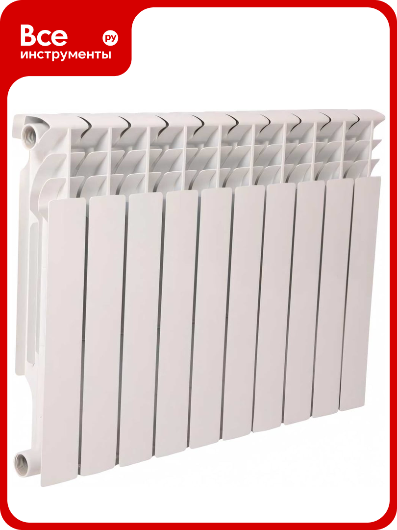 Биметаллический радиатор WINTER DREAM 500 BL-100 12 секций (секция 137 Вт) 09965, 0,17 л, белый
