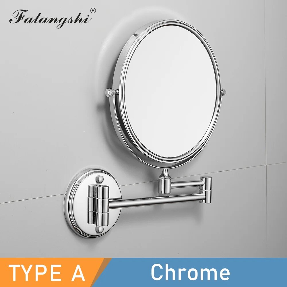 Настенное зеркало для ванной комнаты, античное бронзовое зеркало в европейском стиле для макияжа, Регулируемые Круглые косметические зеркала, аксессуары для ванной комнаты WB8902, Chrome