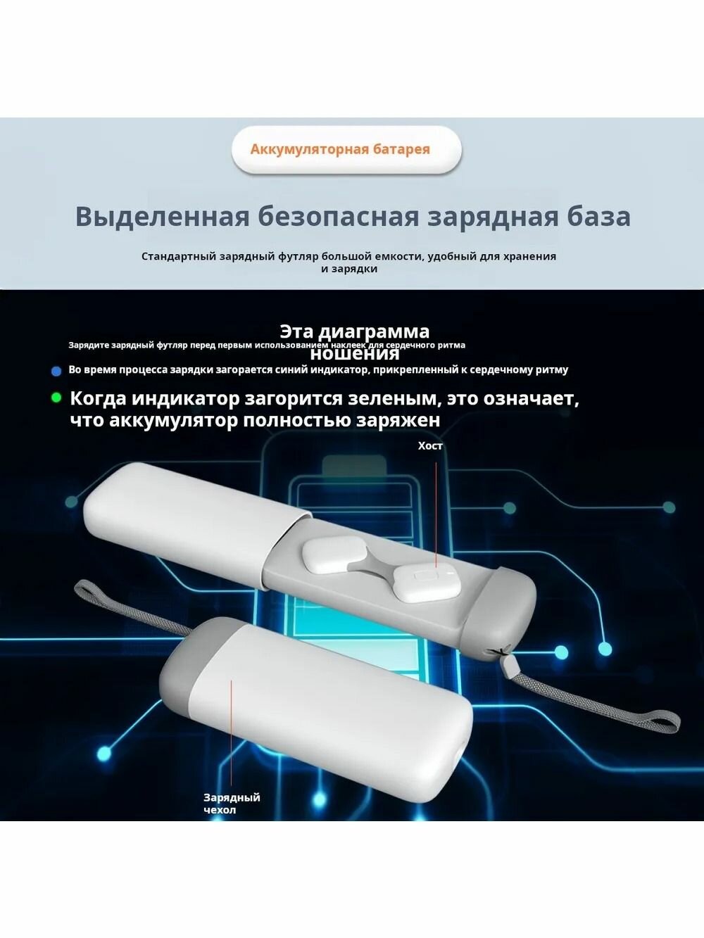 Портативная наклейка для измерения сердечного ритма, ABS-пластик, белая