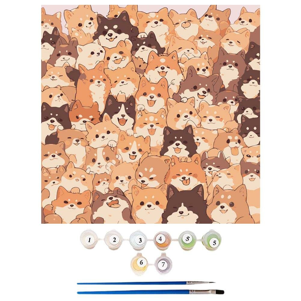 Картина по номерам на подрамнике для детей, Кошки и Собаки