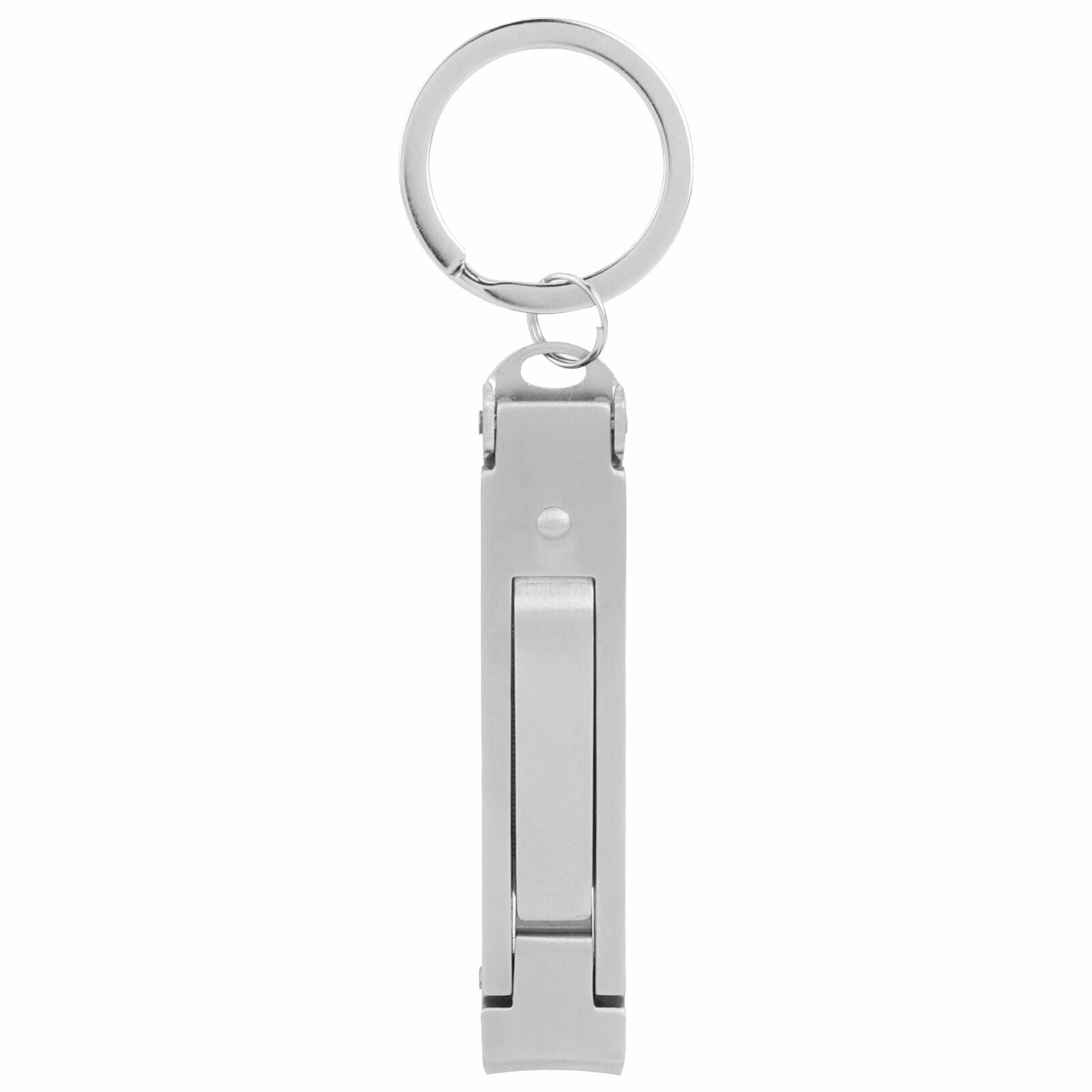 Портативная машинка для стрижки ногтей из нержавеющей стали, складная пилка-триммер для ногтей с кольцом для ключей, компактный и простой в использовании инструмент для ухода за ногтями