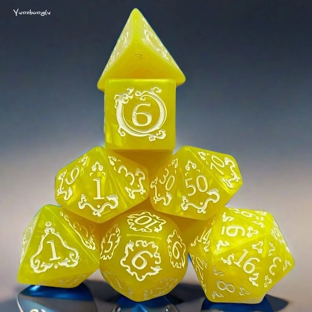 Кости игральные, дайсы, кубики для DnD (ДнД) 7 шт