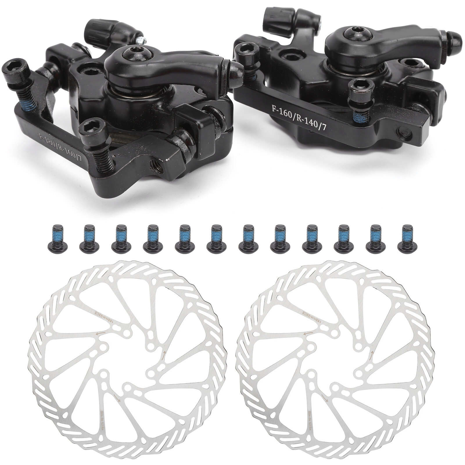 TOOPRE Front Rear Disc Brake Caliper Set Strong Braking Force Universal for Mountain Bike Bicycle