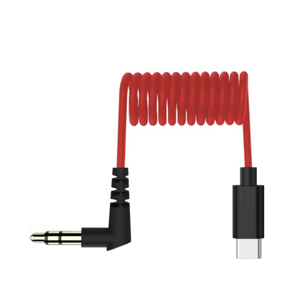 USB C к 3.5 мм TRS кабель микрофона со спиральным проводом и разъемами C/3.5 мм 30 см