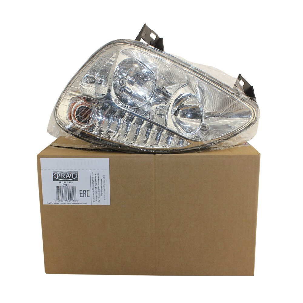 PRAVT Фара 3302 Г-ль (Рестайлинг) левая стекло (ручной корректор) арт. PR.231.3775