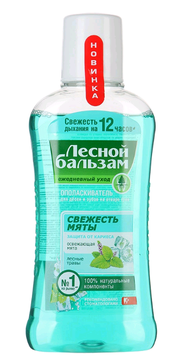 Лесной Бальзам Свежесть Мяты Ополаскиватель для десен и зубов на отваре трав "освежающая мята. Лесные травы" 400 мл.