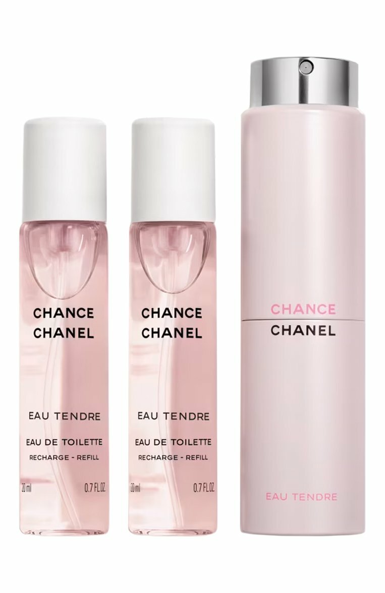 Женская туалетная вода Chanel Chance Eau Tendre, Eau De Toilette, 3*20 мл с атомайзером Twist and Spray
