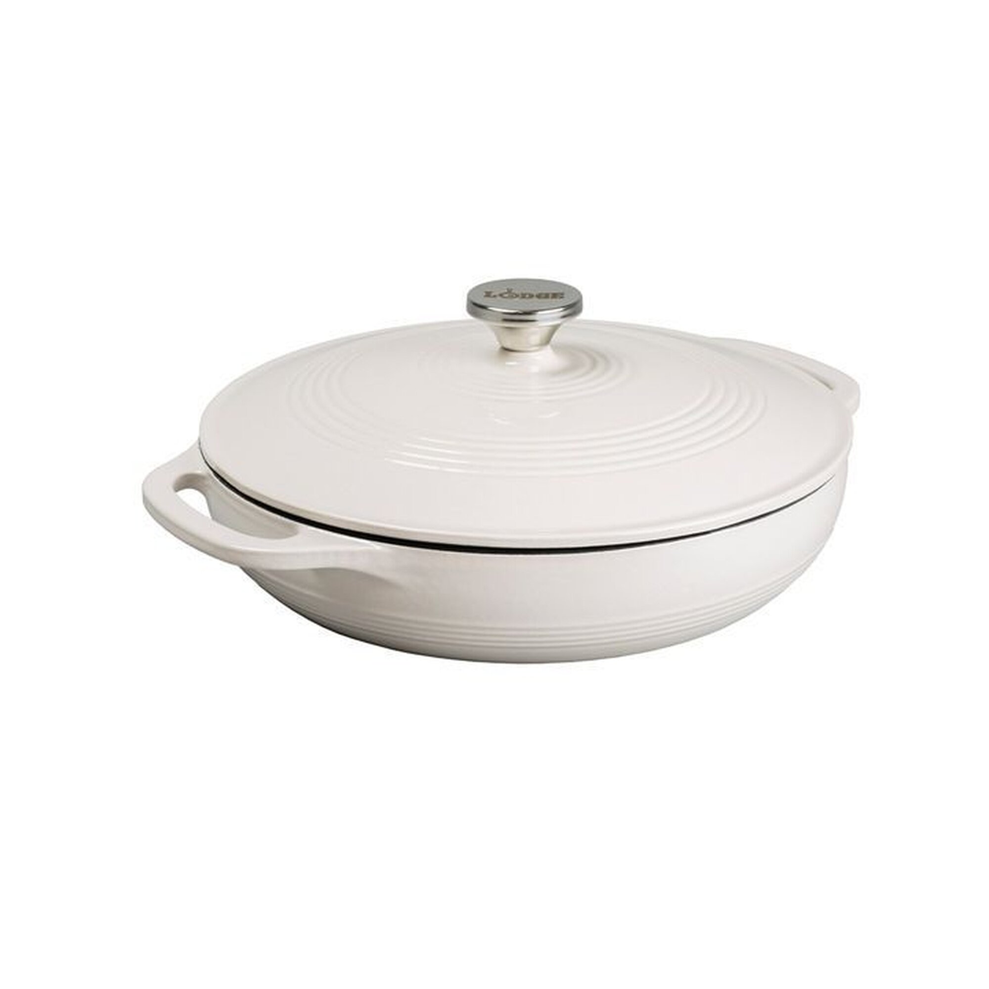 Кастрюля - Lodge Oyster - чугунная, эмалированная, 3.5 л, с крышкой, кремовый, EC3CC13