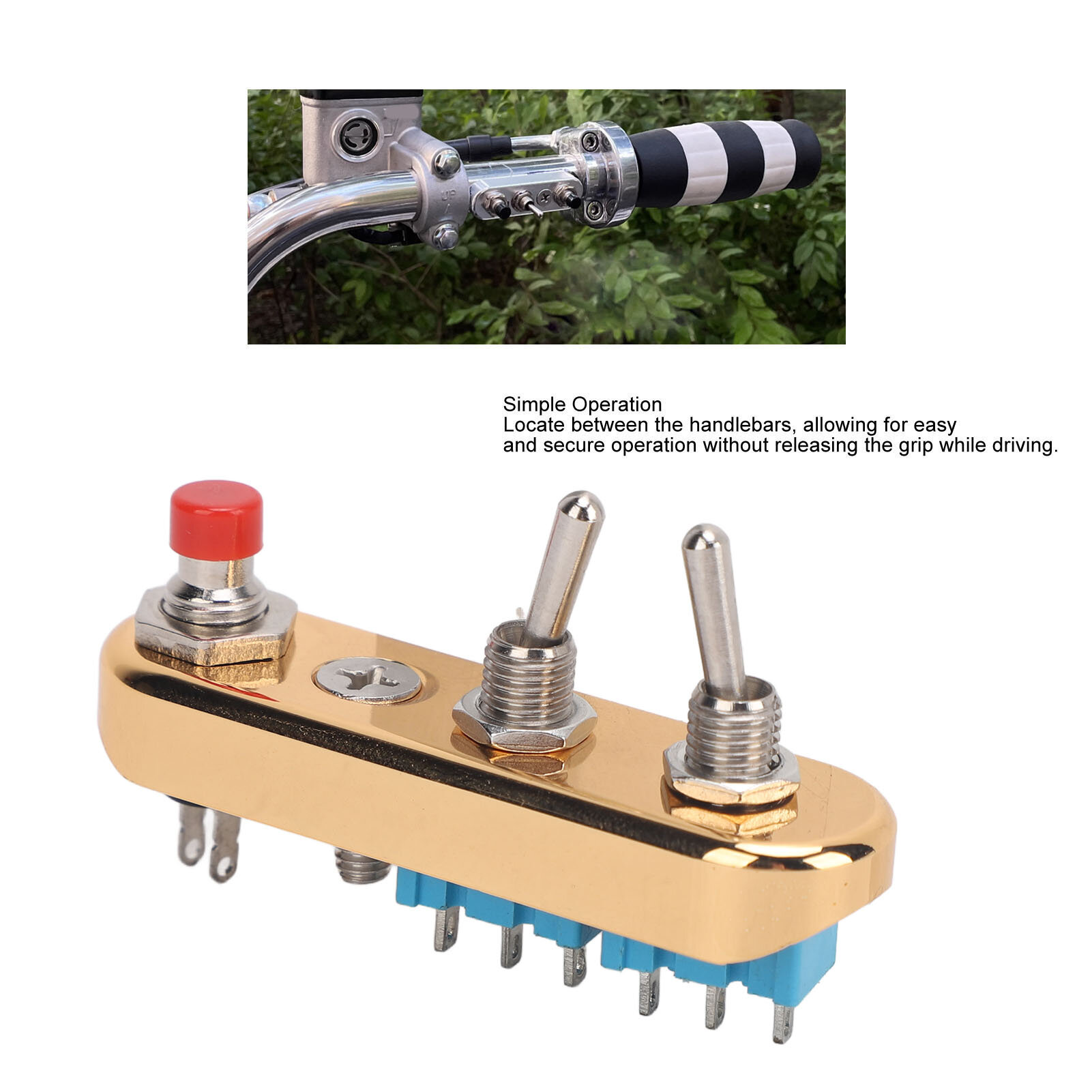 Кнопка переключения на руль мотоцикла, кнопка остановки, запуска, звукового сигнала, самовозвратная кнопка переключения на руль для квадроцикла, кнопочного переключателя UTV Dirt Bike и 2 или 3-уровневого переключателя