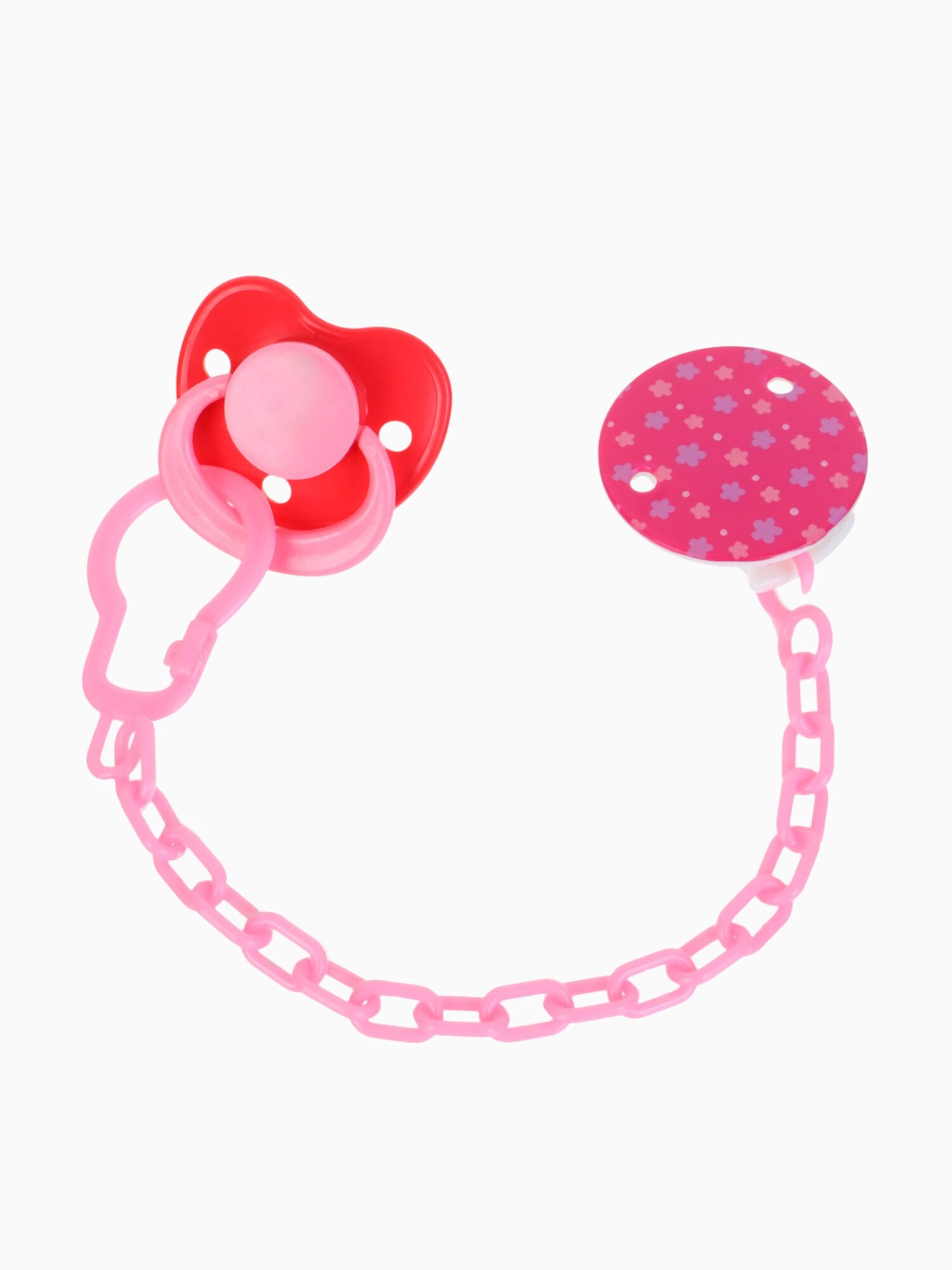 Соска - пустышка латексная ортодонтическая «Мур-мур», от 0 мес, с держателем, розовая