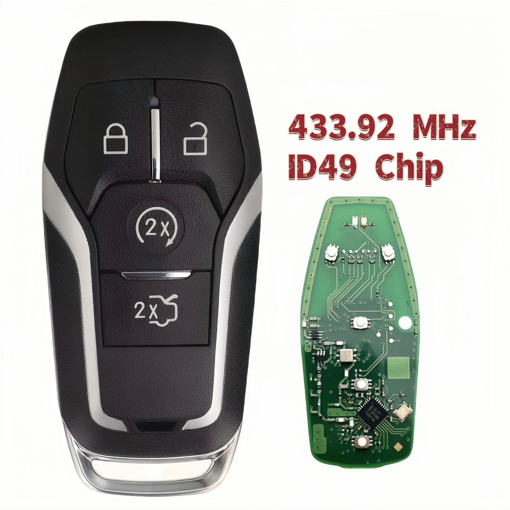 XJMYNB 433/868/902 МГц ID49 чип умный дистанционный ключ от автомобиля для Ford Mustang Edge Explorer Fusion Mondeo Kuka 4/5BTN M3N-A2C31243300 433.92 MHz 4 BTN