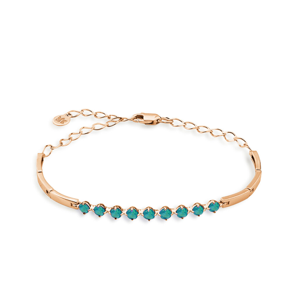 Браслет, красное золото, 585 проба, изумруд