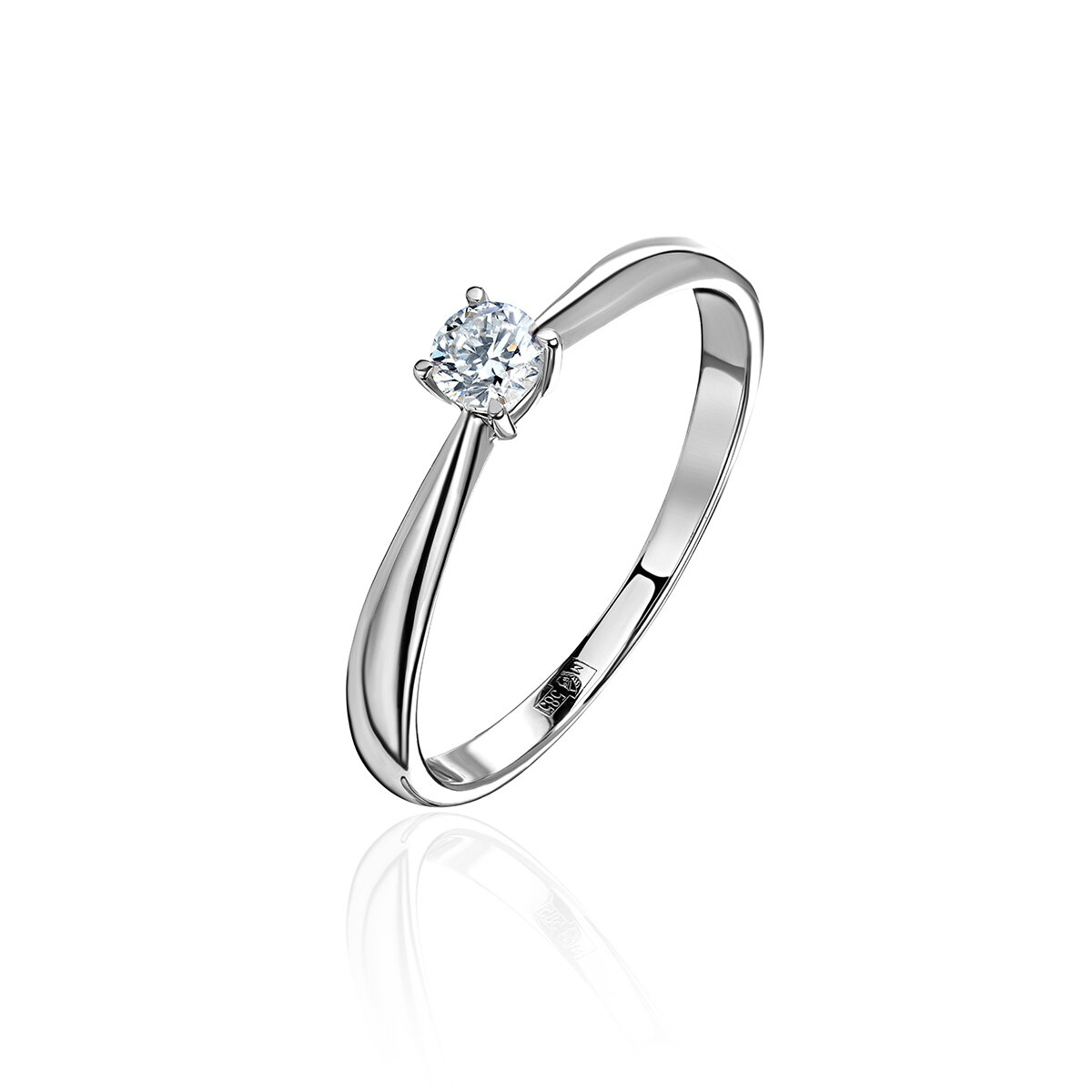 Кольцо, белое золото, 585 проба, бриллиант