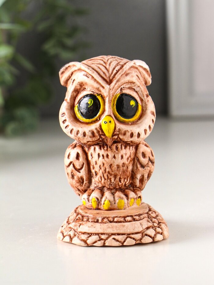 Фигурка гипс «Сова», 10×7×6.5 см