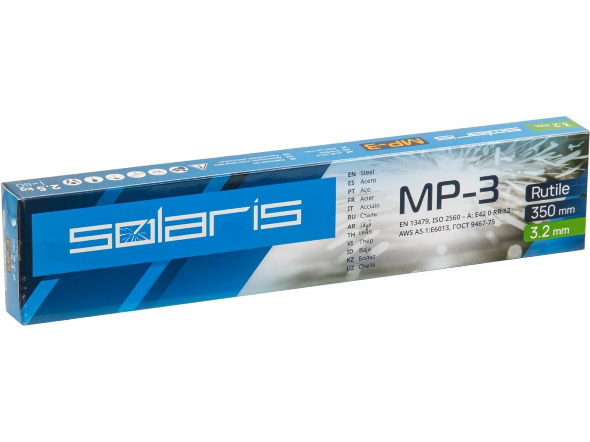 Электрод для сварки углеродистой и низколегированной стали 3,2 мм SOLARIS МР-3 2,5 кг (WM-1103)
