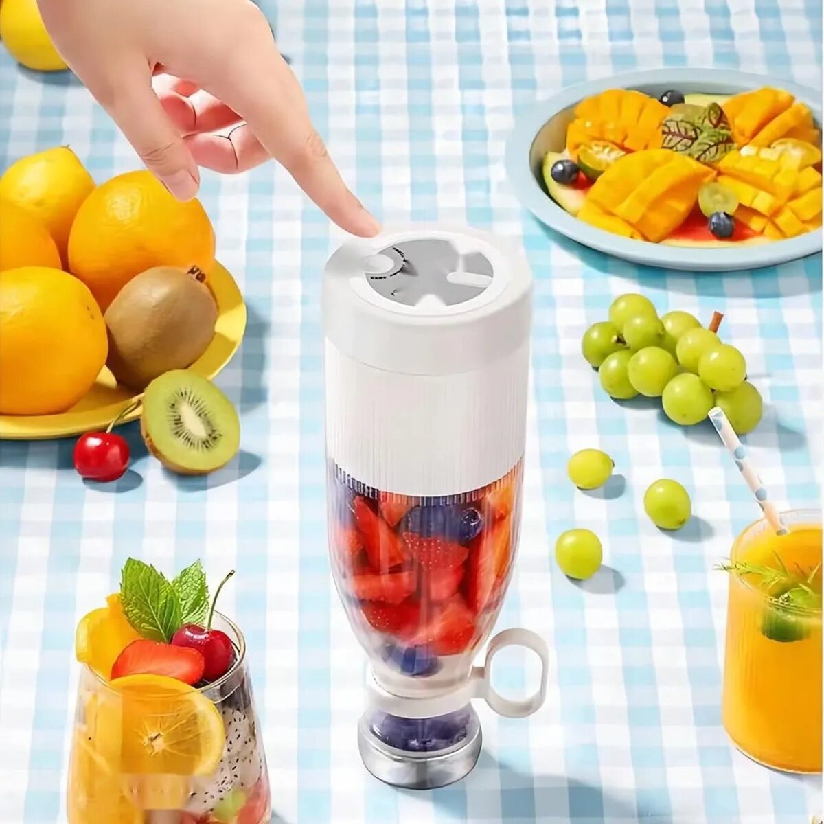 Fresh juice Портативный блендер Mini, прозрачный, белый