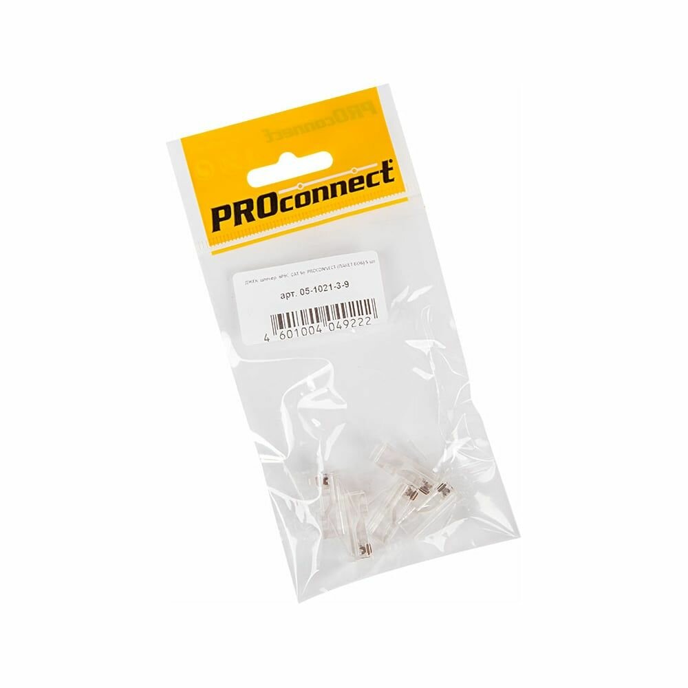 Разъем PROconnect 05-1021-3-9 CAT 5E, RJ-45, позолоченные контакты, 8 пар, 5шт