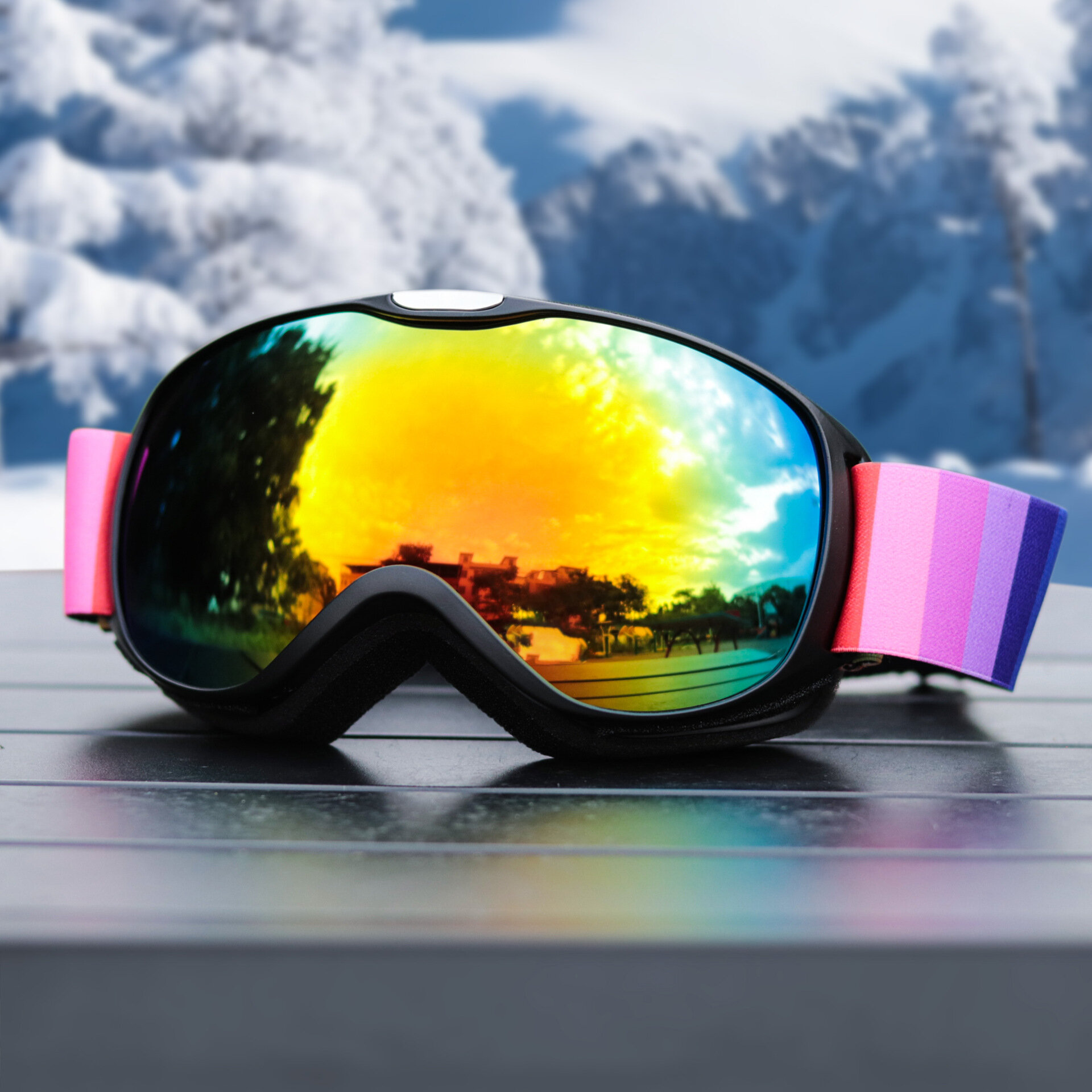 Прямые продажи с фабрики новые снежные очки зимой на открытом воздухе лыжные очки UV400 двойные туманные детские лыжные