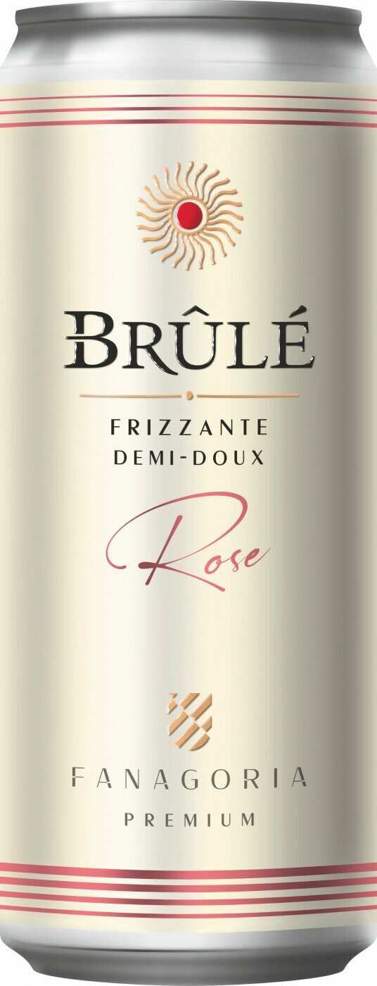 Игристое вино Fanagoria, "Brule" Frizzante Rose Demi-Doux, in can, 250 мл