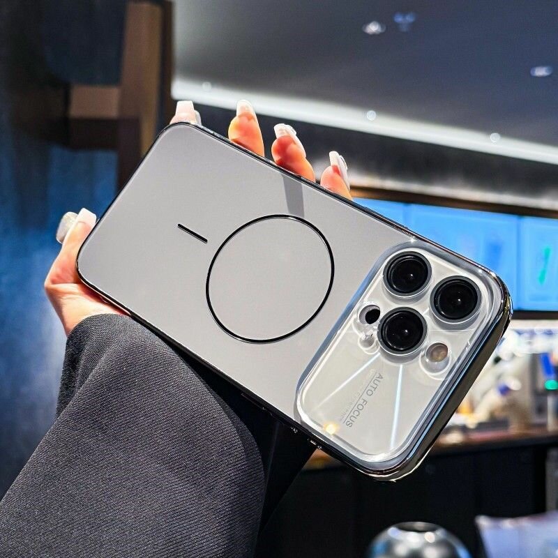 Магнитный чехол для защиты объектива камеры iPhone 17 Pro Max / Айфон 17 про макс с MagSafe, Серый