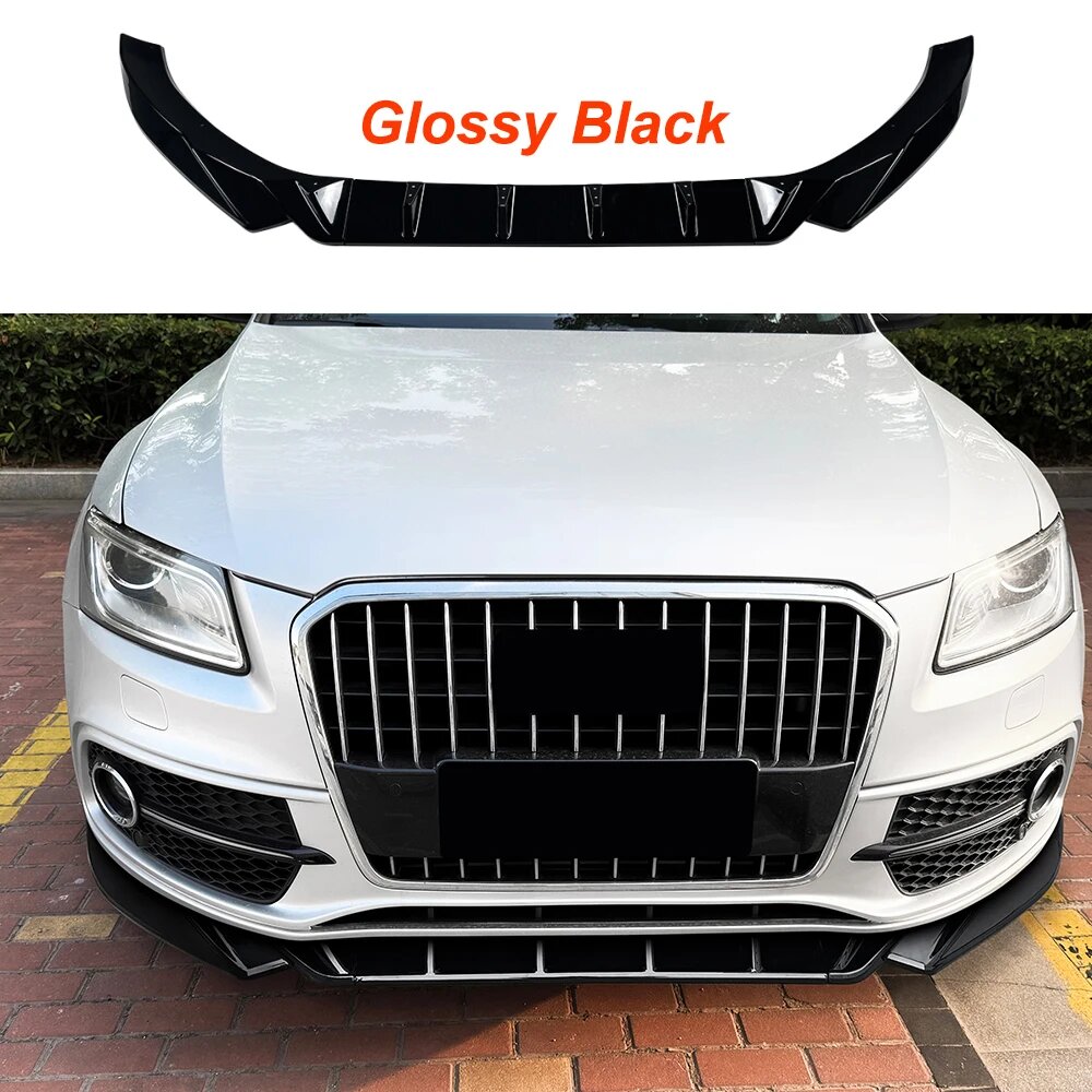 Новый для Audi Q5 8R Late Stage Sline SQ5 2013-2016, передний спойлер для губ, нижний сплиттер для губ, модификация, комплект кузова автомобиля, Glossy Black