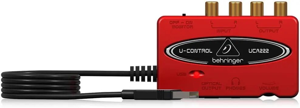 Behringer U-Control UCA222 ультра-низкая задержка 2 In/2 Out USB аудио интерфейс с цифровым выходом