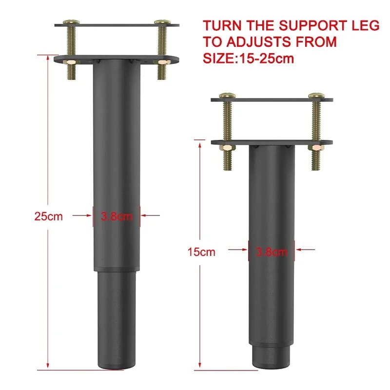 Регулируемые растягивающиеся ножки кровати с регулируемым рядным каркасом Ножки каркаса кровати Мебельные ножки Фурнитура Т-образные ножки, 15CM-25CM