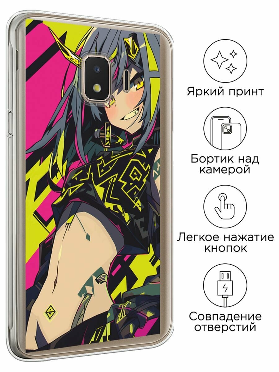 Чехол на Samsung Galaxy J2 Core (2018/2020) / Самсунг Галакси J2 Core (2020) с принтом "Девушка в кибер костюме" — фото 1