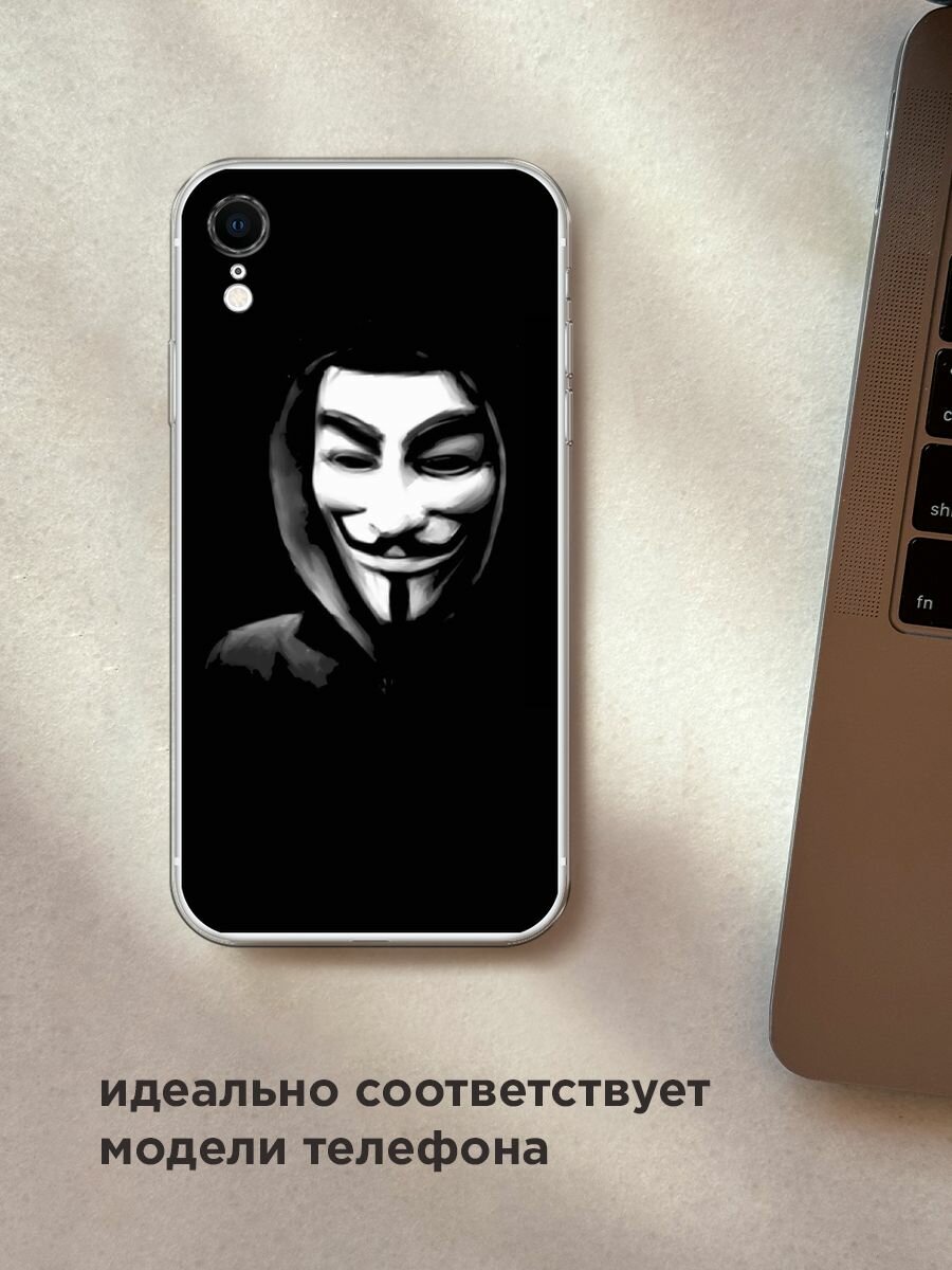Силиконовый чехол на Apple iPhone XR / Айфон XR с принтом "Анонимус" — фото 1