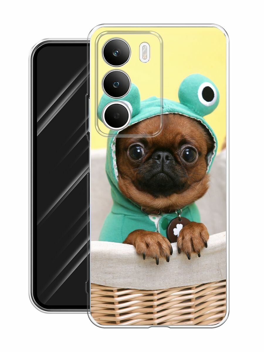 Чехол на Realme C71/P3 Lite 4G / Реалми С71/P3 Лайт 4G с принтом "Собачка в шапке лягушки" — фото 1