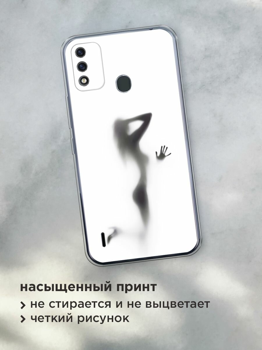 Силиконовый чехол на Itel A48 / Ител А48 с принтом "Стекло в душе" — фото 1
