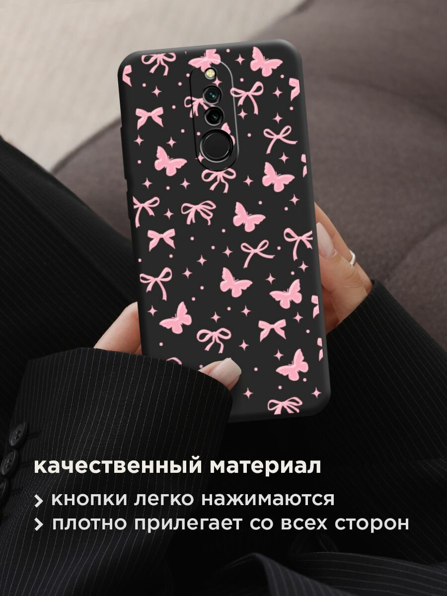 Чехол на Xiaomi Redmi 8 / Редми 8 с принтом "Ленточки и бабочки 6" — фото 1