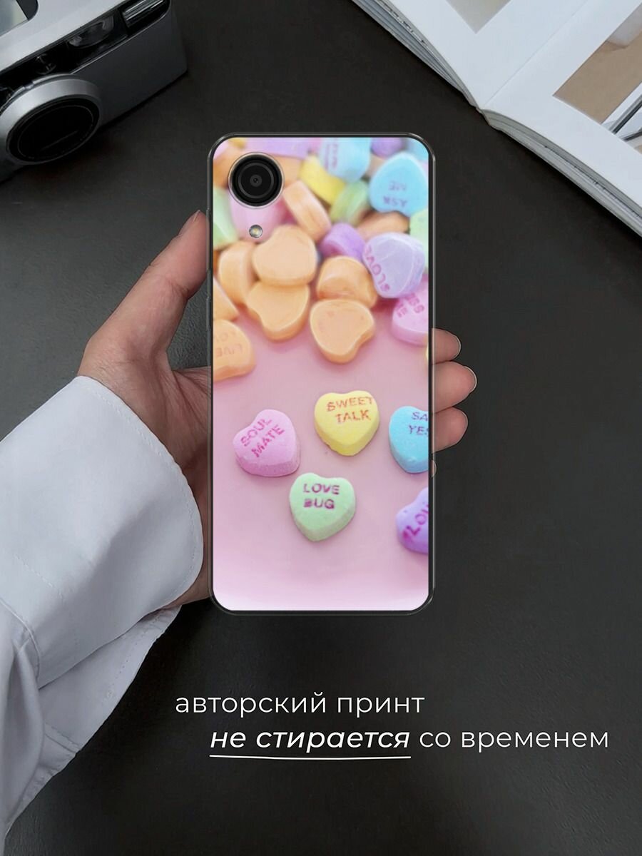 Чехол на Samsung Galaxy A03 Core / Самсунг Галакси А03 Core с принтом "Конфетки сердечки 2" — фото 1
