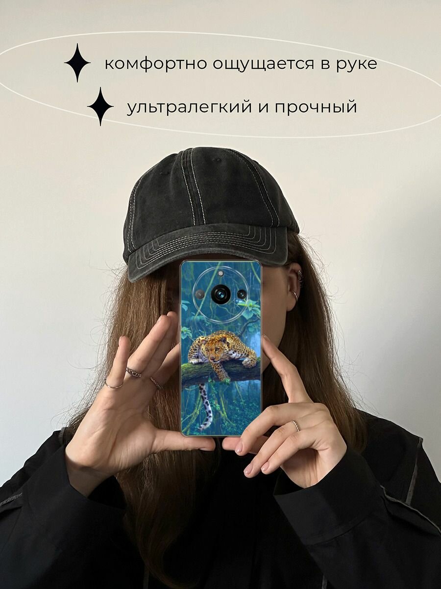 Чехол на Realme 11 Pro / Реалми 11 Про с принтом "Леопард охотник" — фото 1