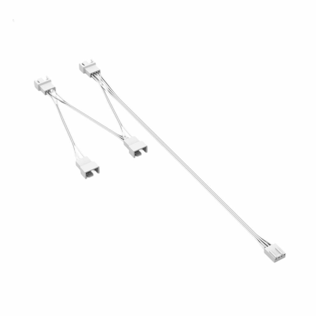 Тихая работа: регулируемый удлинительный кабель 4Pin PWM, Белый - 1 to 4