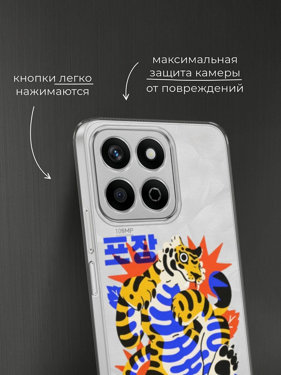 Чехол на Honor X7c / Хонор X7c с принтом "Wooza", прозрачный — фото 1