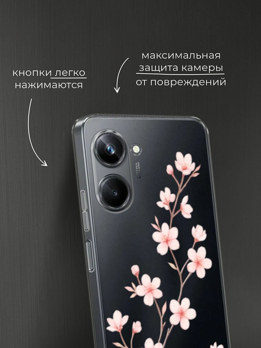 Чехол на Realme 10 Pro / Реалми 10 Про с принтом "Веточка сакуры 2" — фото 1