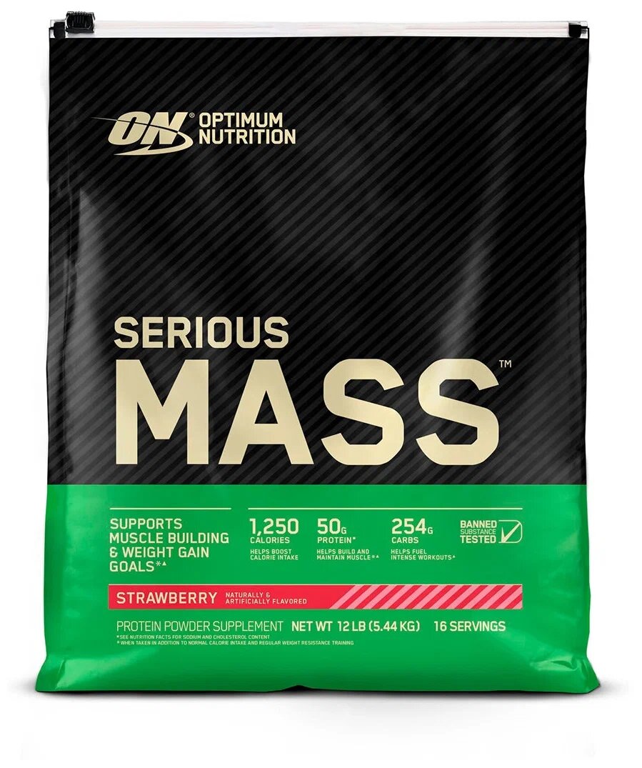 Гейнер Optimum Nutrition Serious Mass (5440 г) клубника